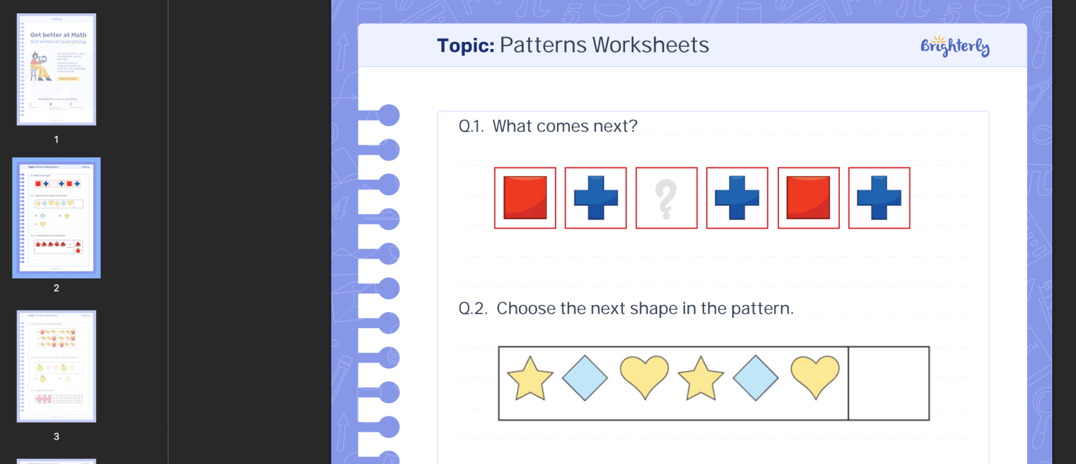 Patterns Worksheets [Free Printable]