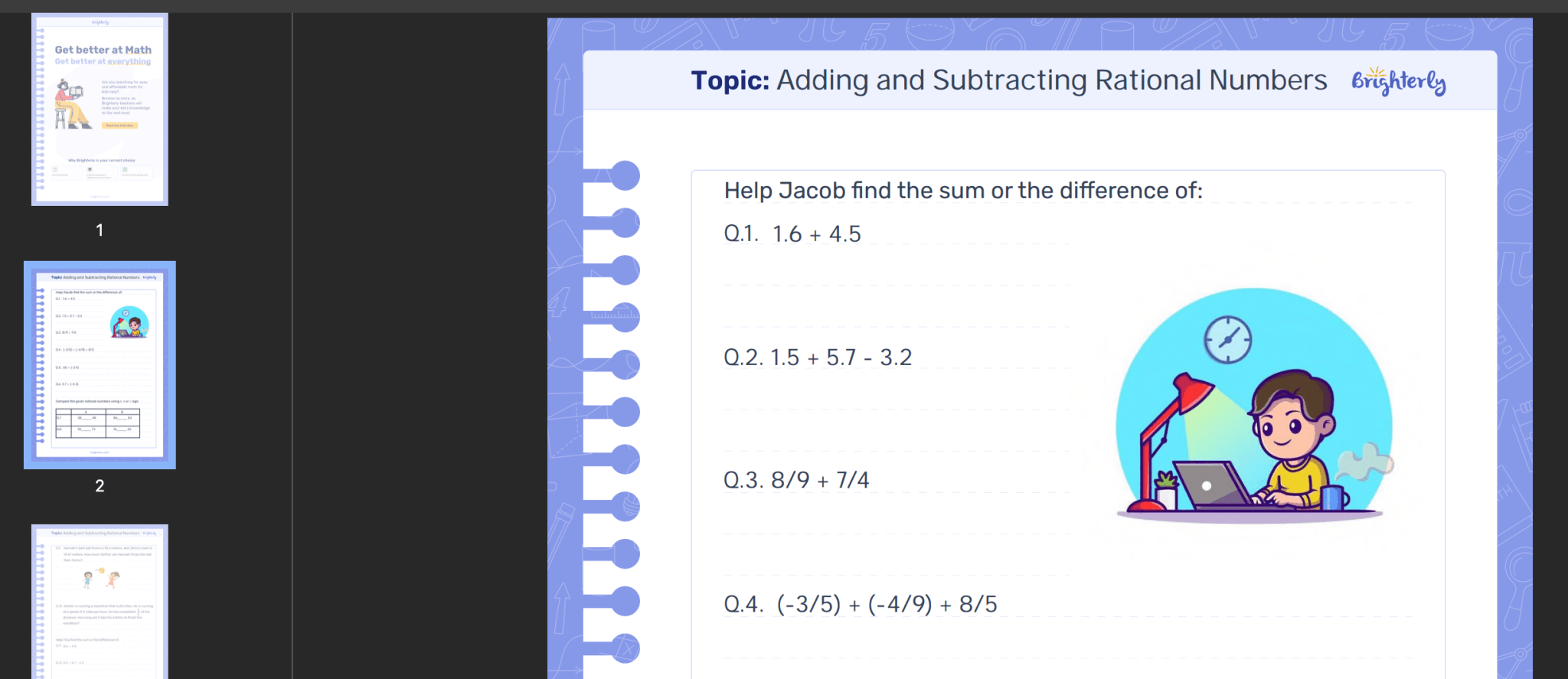 FREE Adding And Subtracting Rational Numbers Worksheets [PDFs]