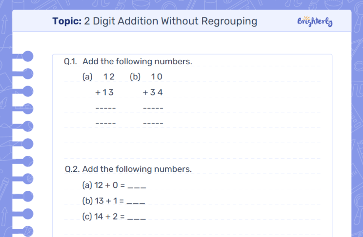 FREE Addition Without Regrouping Worksheets [PDFs] Brighterly.com
