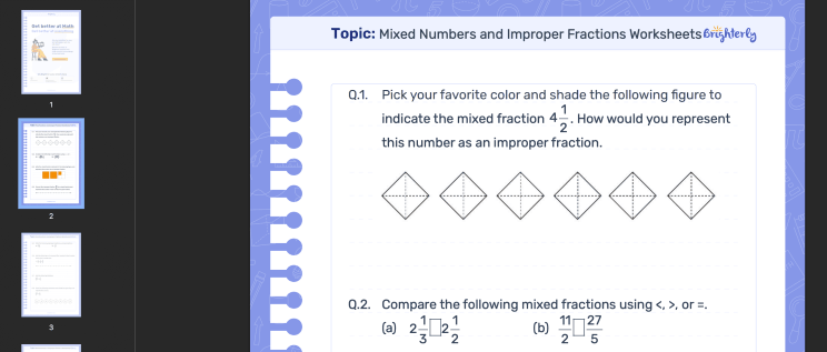 Mixed Numbers Worksheets [Free Printable]