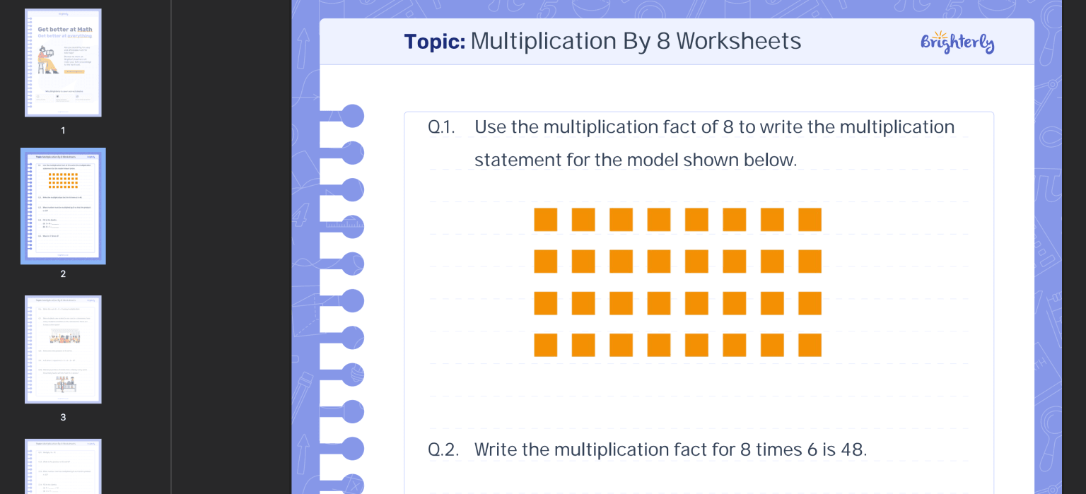 Multiplication By 8 Worksheets [Free Printable]
