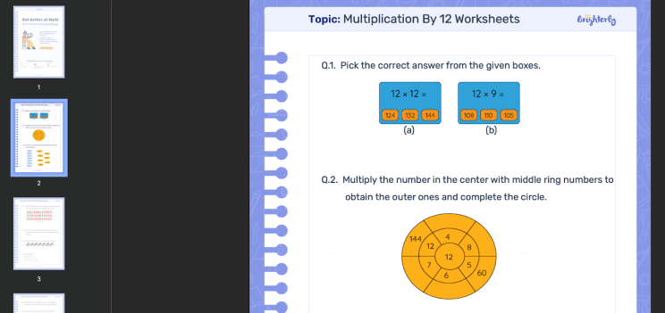 Multiplication By 12 Worksheets [Free Printable]