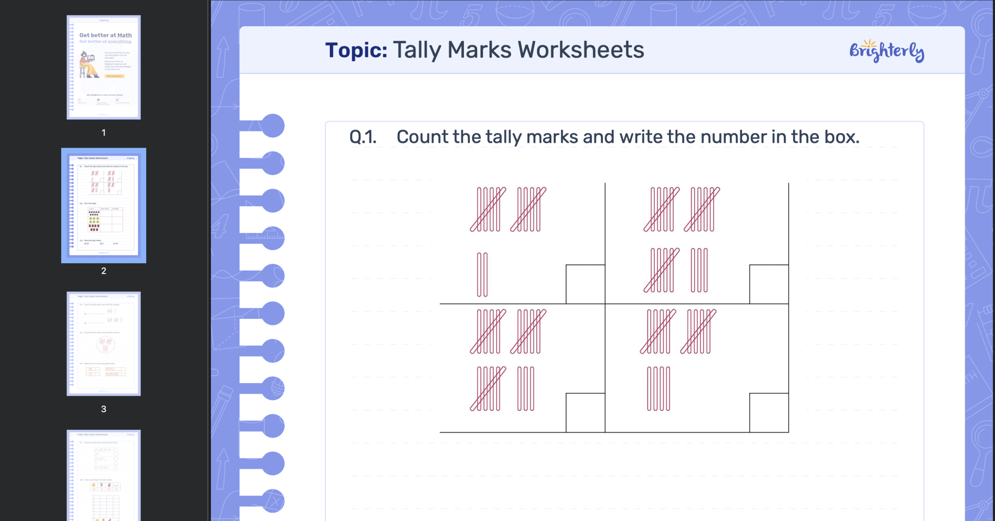 Tally Marks [Free Printable]