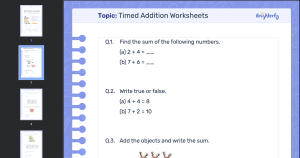 Timed Addition Worksheets [Free Printable]