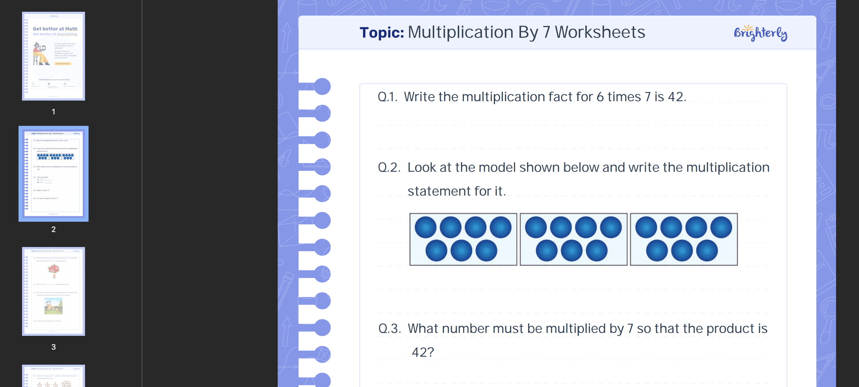 Multiplication By 7 Worksheets [Free Printable]