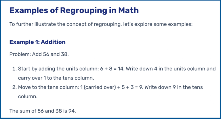 Regrouping Math Worksheets