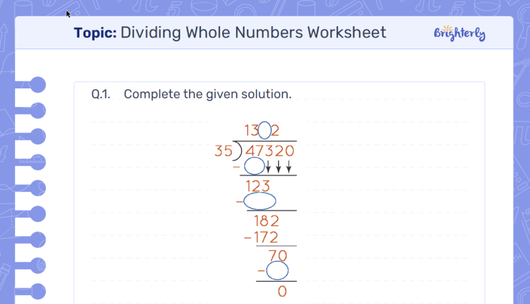 How to teach with dividing whole numbers worksheets
