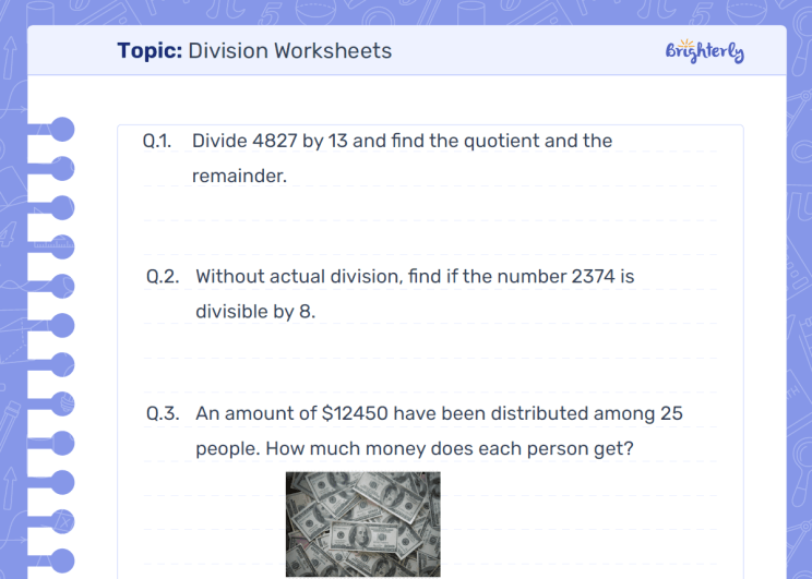 Printable 7th grade division worksheets