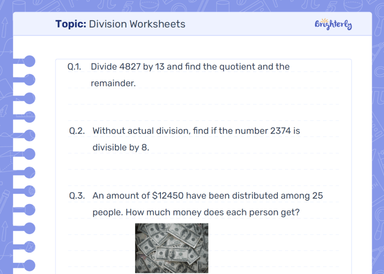 Printable 7th grade division worksheets