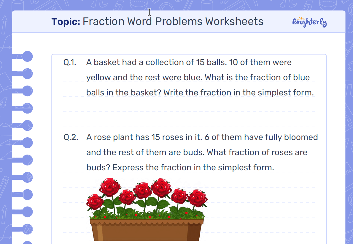 Become a better mathematician with printable fraction word problems ...