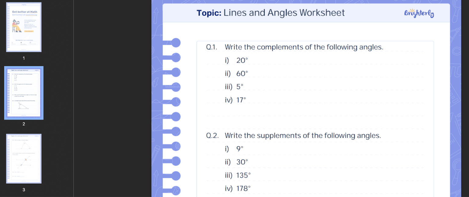 Lines and Angles Worksheet [Free Printable]