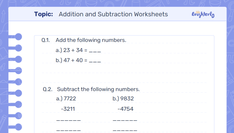 Addition and subtraction worksheets for grade 3 are ideal