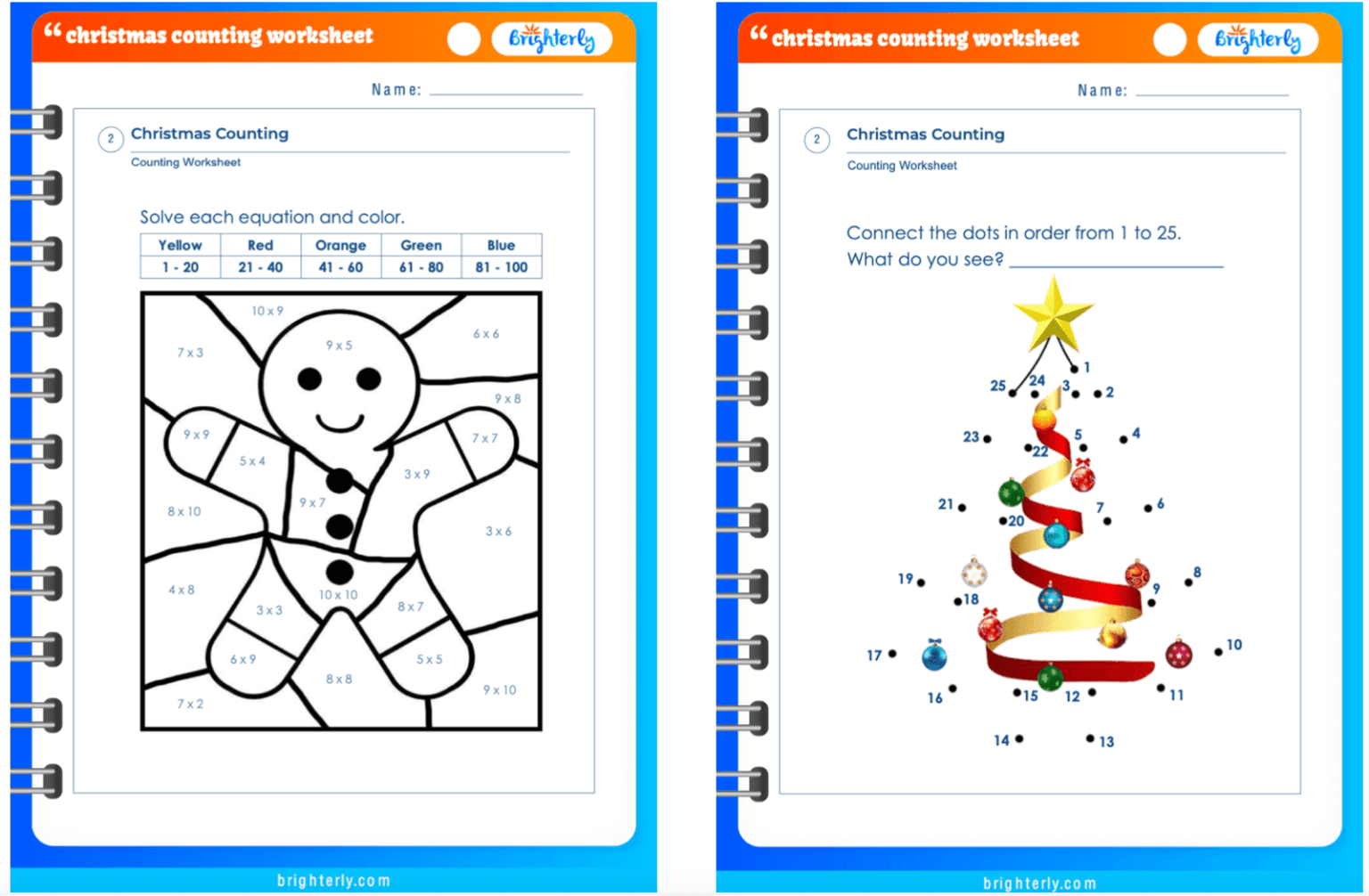 Christmas math worksheets