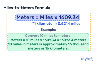 Convert Miles to Meters: Formula, Steps, and Examples