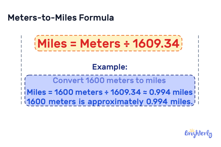 Convert Miles to Meters: Formula, Steps, and Examples