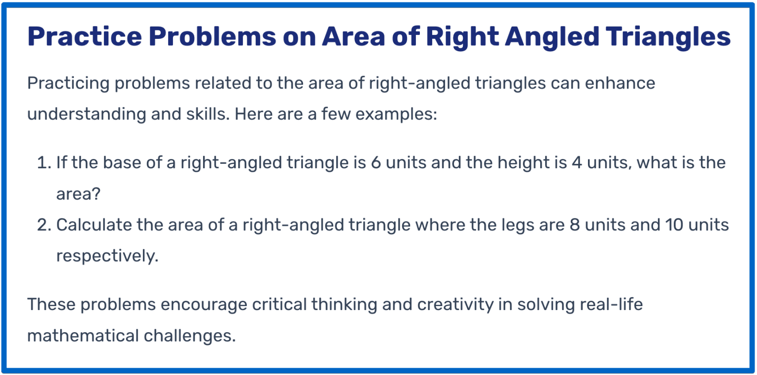 Area of right triangle worksheet [Free Printable]