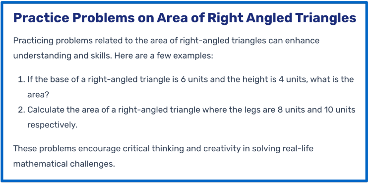 Area of right triangle worksheet [Free Printable]
