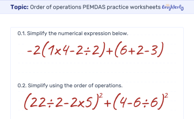 Order of Operations PEMDAS Practice Worksheets [Free Printable]