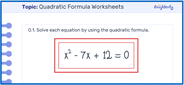 Quadratic Formula Worksheet [Free Printable]