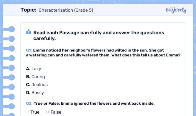 Characterization Worksheet [Free Printable]