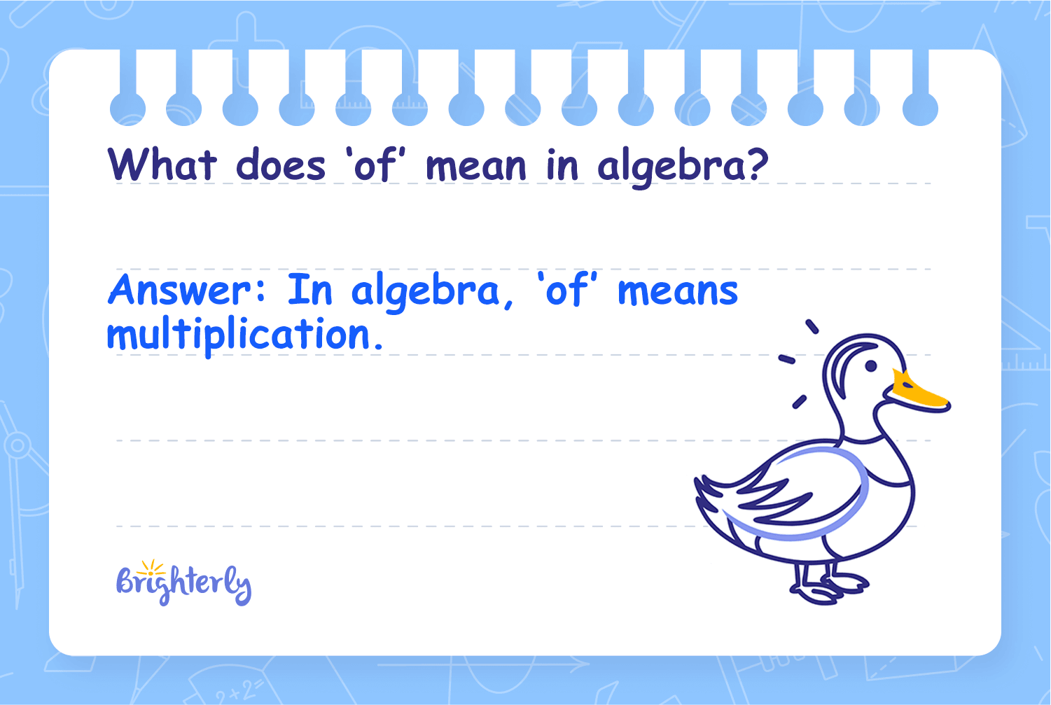What does ‘of’ mean in algebra? [Solved]