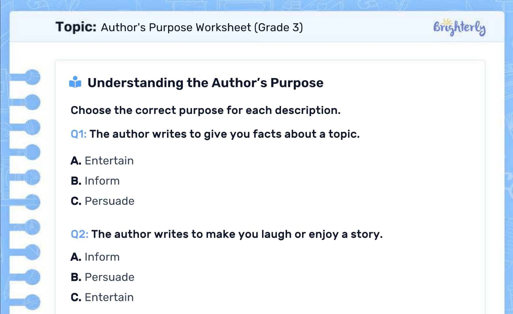 Author's Purpose Worksheet [Free Printable]