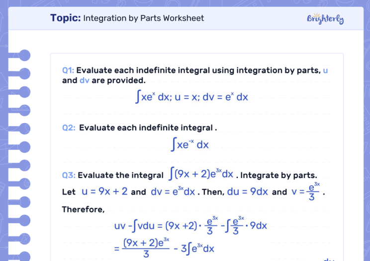 Integration by Parts Worksheet [Free Printable]