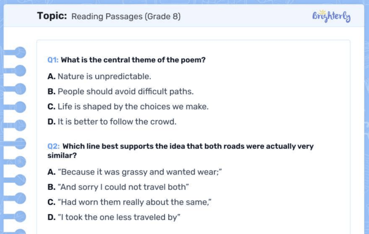 8th Grade Reading Passages Worksheets [Free Printable]