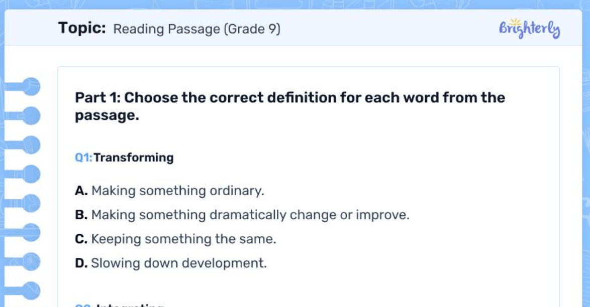 9th Grade Reading Passages Worksheets [Free Printable]