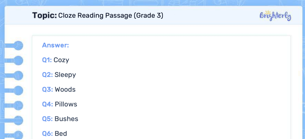 Cloze Reading Passages Worksheets [Free Printable]