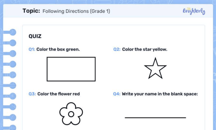 Following Directions Worksheet [Free Printable]