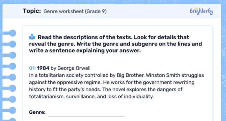 Genre Worksheet [Free Printable]