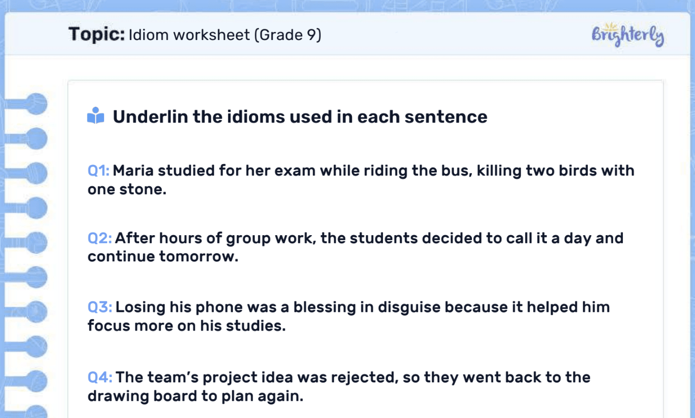 Idioms Worksheets [PDFs]