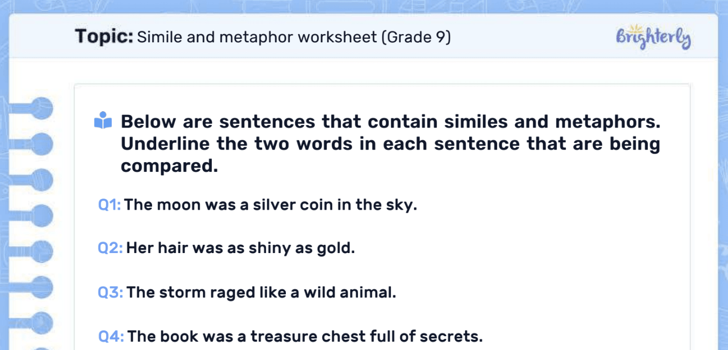 Simile and Metaphor Worksheet [PDFs]
