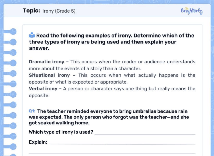 Irony Worksheet [Free Printable]