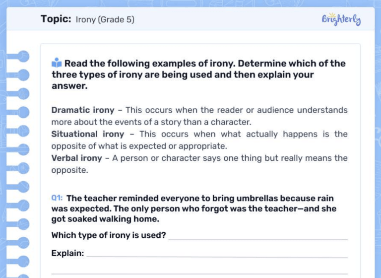 Irony Worksheet [Free Printable]