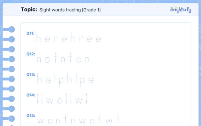 Sight Words Tracing Worksheets [Free Printable]