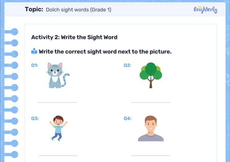 Dolch Sight Words Worksheets: Grade 1 Printable
