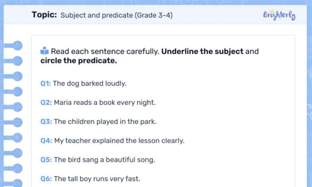 Subject and Predicate Worksheets [Free Download]