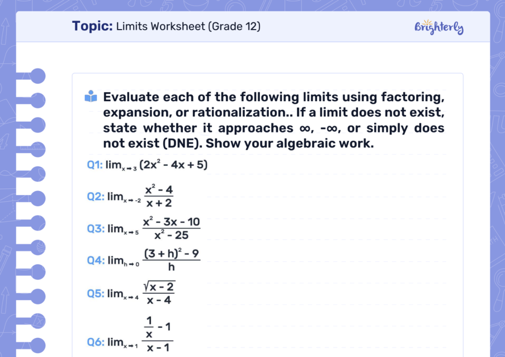 Free Limits Worksheet: Master Calculus with Practice PDFs