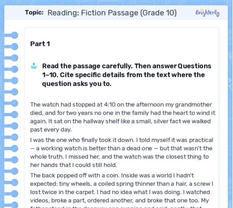 Free 10th Grade Reading Passages with Questions PDF