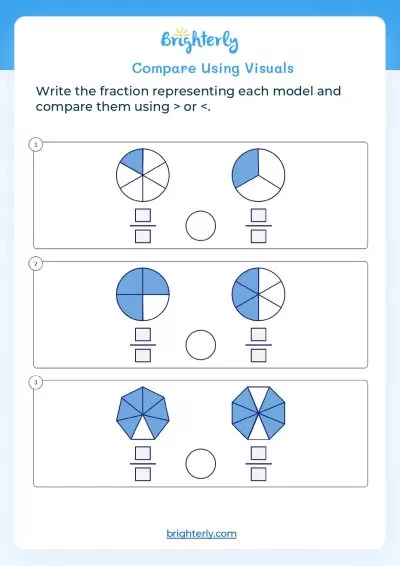Free Printable Comparing Fractions Worksheet 4th Grade - Brighterly.com