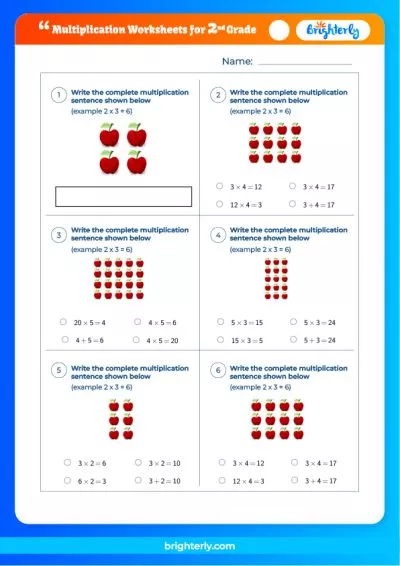 Free Printable Multiplication Worksheets Grade 2 [PDFs] Brighterly.com