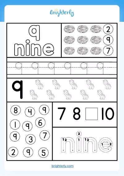 Free Printable Number 9 (Nine) Worksheets for Kids [PDFs] Brighterly