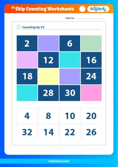 Free Printable Skip Counting Worksheets for Kids [PDFs] Brighterly.com