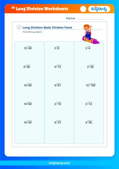 Printable Long Division