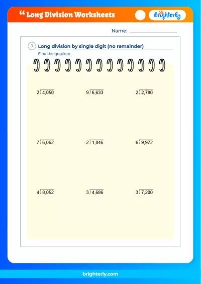Printable Long Division