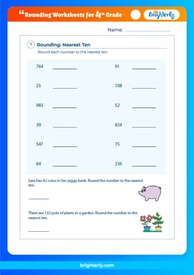 Get Free Rounding Worksheets for the 4th Grade at Brighterly