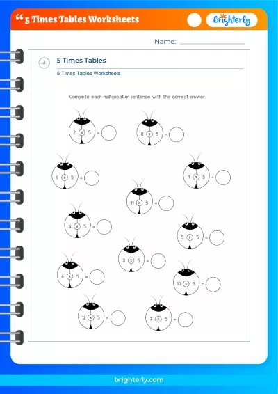 Free & Printable 5 Times Tables Worksheets for Kids [PDFs]