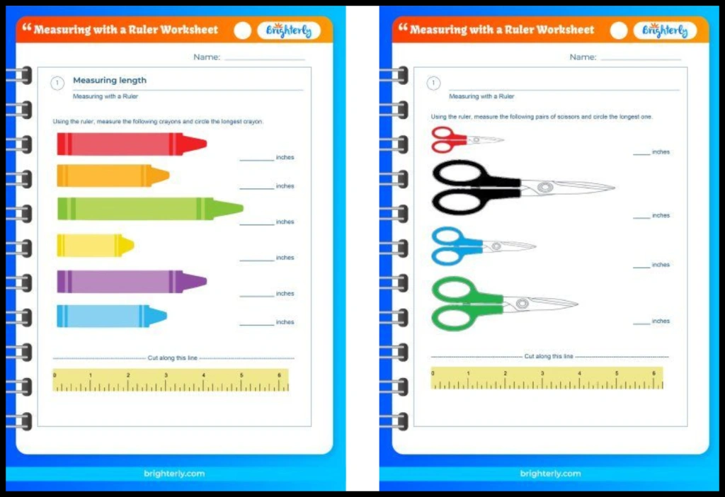 Ruler Measurements Worksheets PDF